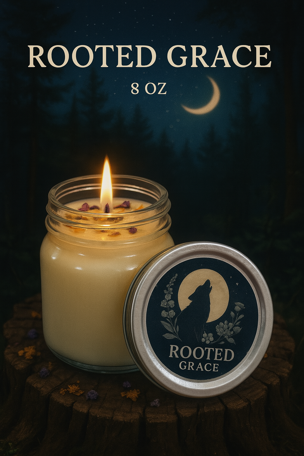 Rooted Grace- 8oz Candle – Lunar Candles LLC